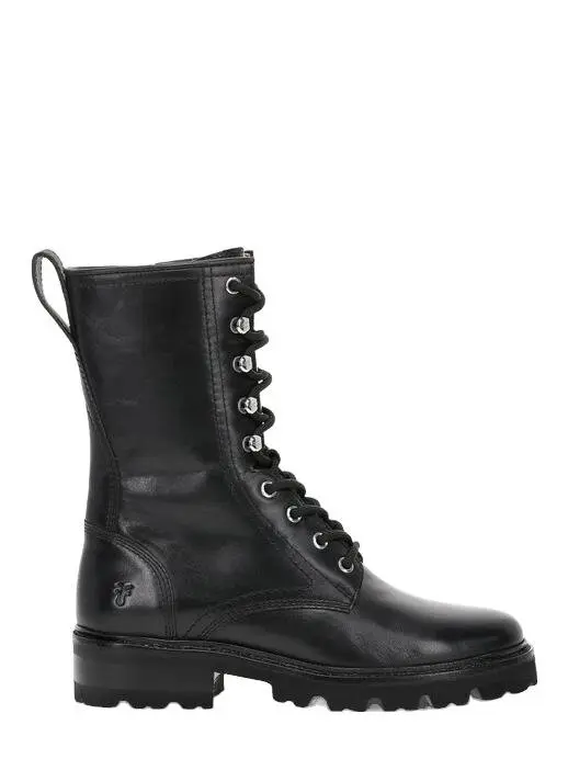 Frye Olivia Combat Ankle Booties - Black