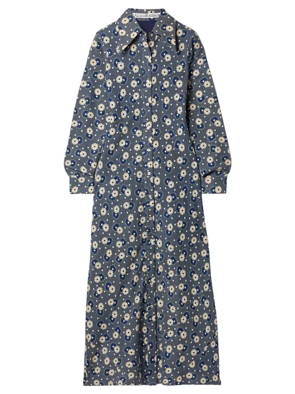 Alix Of Bohemia Lotte Jacquard-knit Maxi Dress - Blue