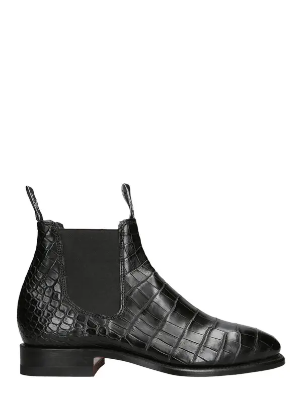 R.m. Williams Crocodile Leather Ankle Boots - Black