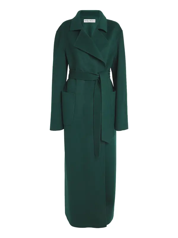 WOLK MORAIS Cashmere On Set Wrap Coat - Green