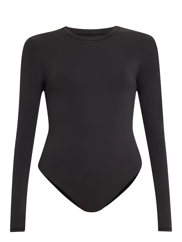 SKIMS Fits Everybody Crewneck Thong Bodysuit - Onyx
