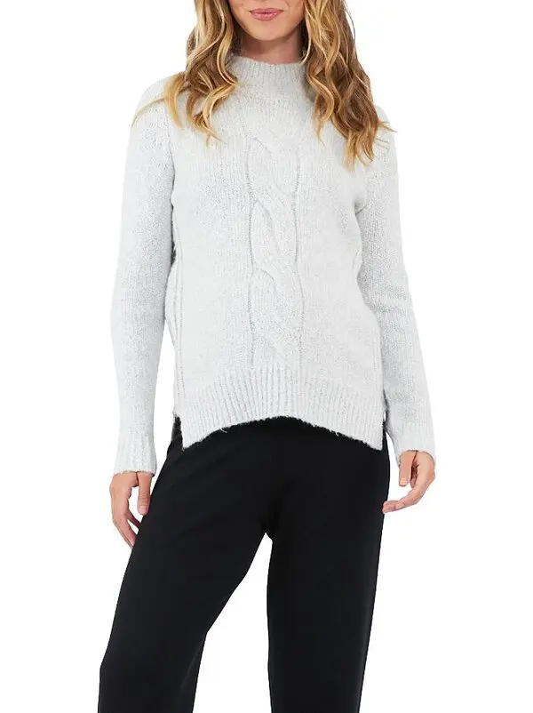 RIPE MATERNITY Cable Nursing Knit Sweater - Snow