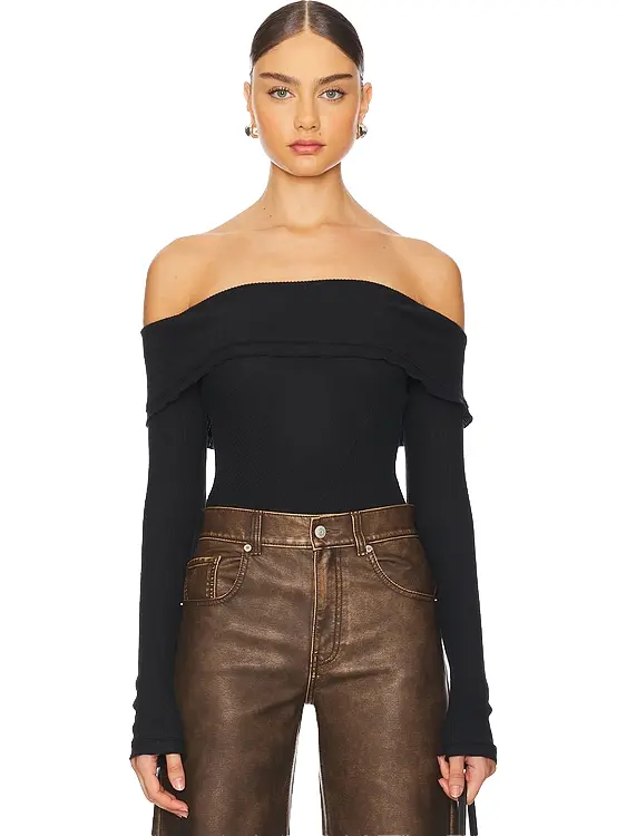Free People X Intimately Fp Autumn Cozy Bodysuit - Black