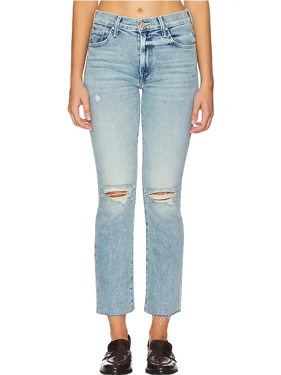 MOTHER The Insider Flood Fray Jeans - Peak-a-boo