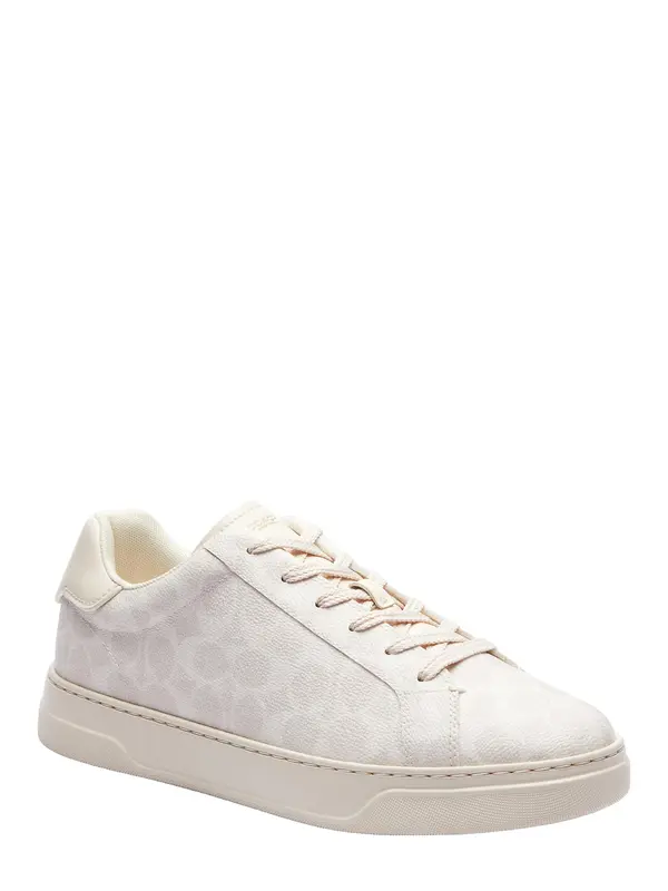 COACH High Line Signature Canvas Sneakers - Off White