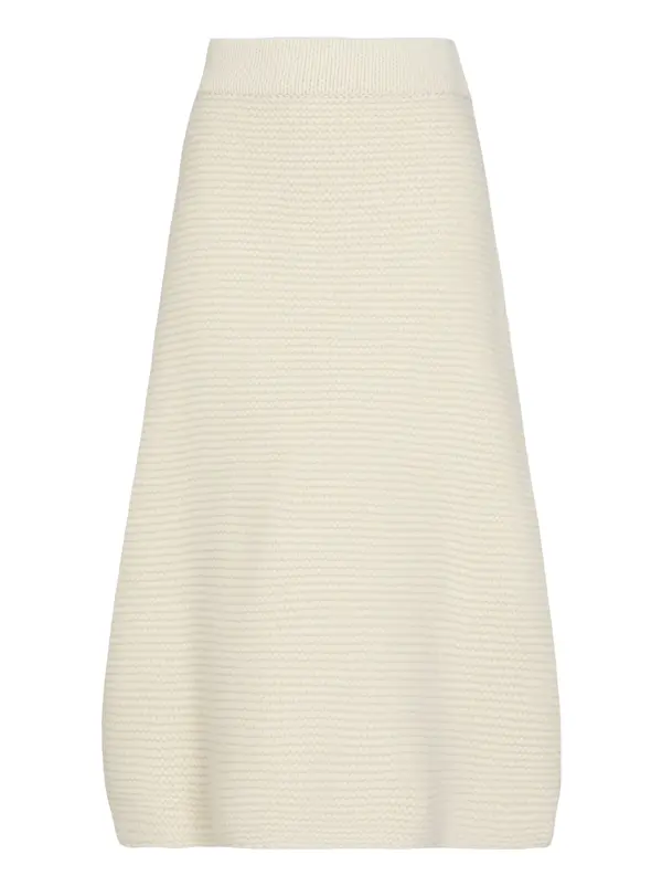 LE17SEPTEMBRE Ribbed Wool Midi Skirt - Ivory