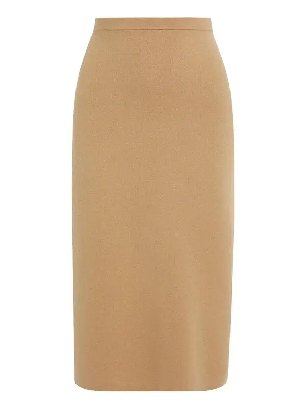 Theory Merino Wool-blend Midi Skirt - Sand