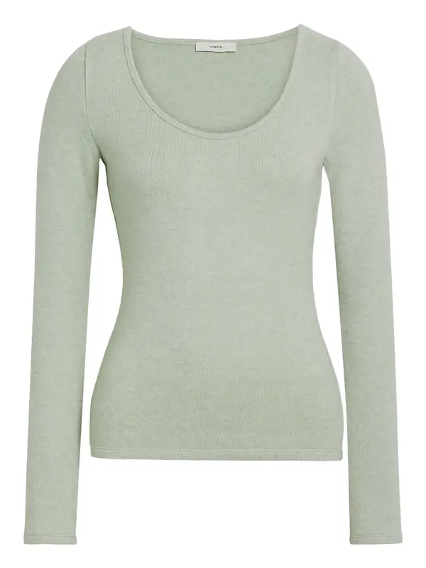 Vince Mélange Knitted Sweater - Light Green