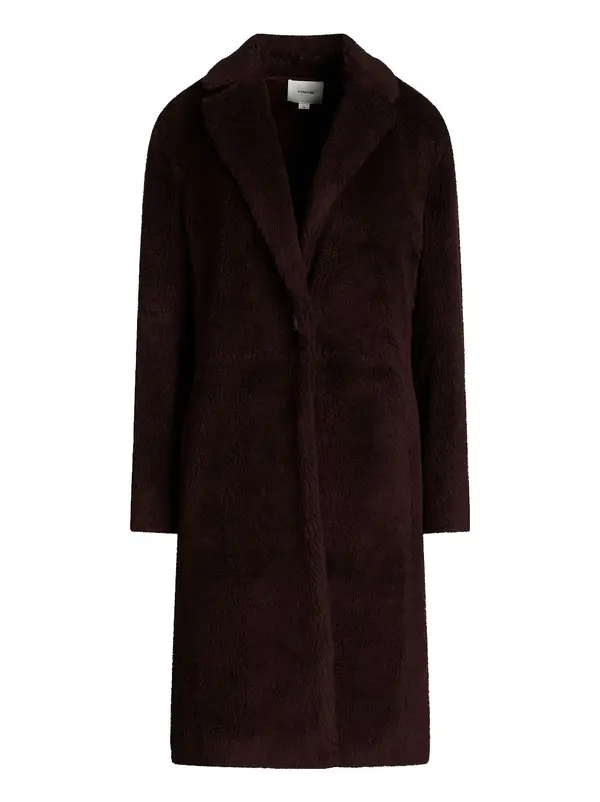 Vince Plush Fabric Coat - Dark Purple