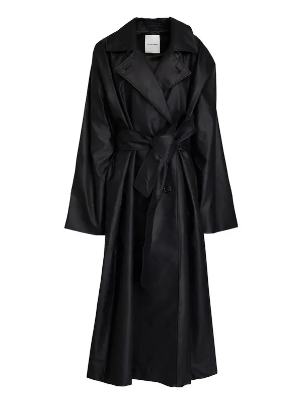 LE17SEPTEMBRE Belted Coated-cotton Trench Coat - Black