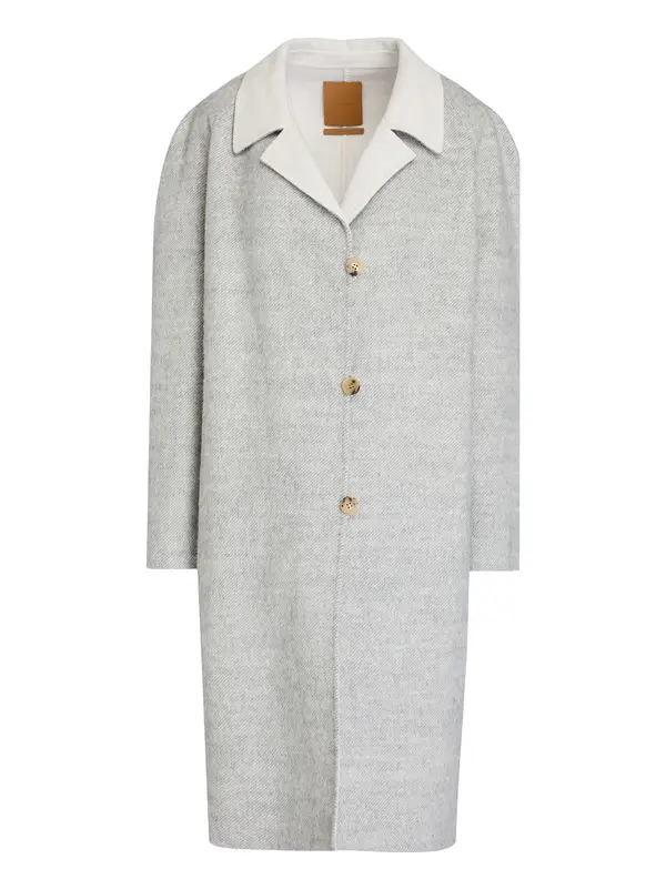 LE17SEPTEMBRE Wool-blend Twill Coat - Light Gray