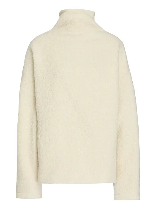 LE17SEPTEMBRE Bouclé Turtleneck Top - Ivory