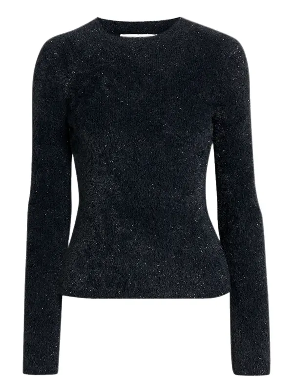 Vince Metallic Knitted Sweater - Black