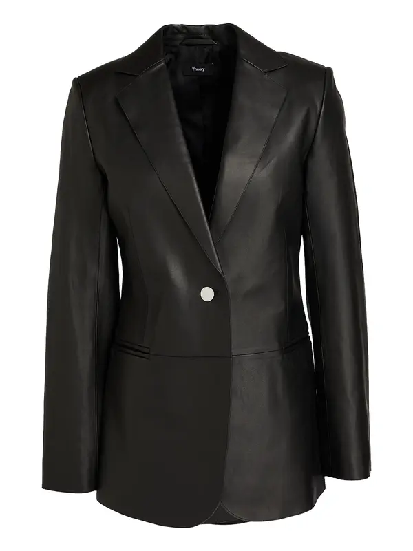 Theory Leather Blazer - Black