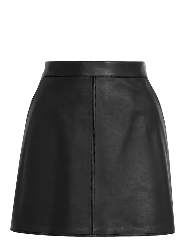 Theory Leather Mini Skirt - Black