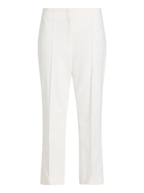 Theory Cropped Tapered Crepe Pants - White