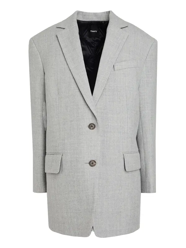 Theory Wool-flannel Blazer - Light Gray