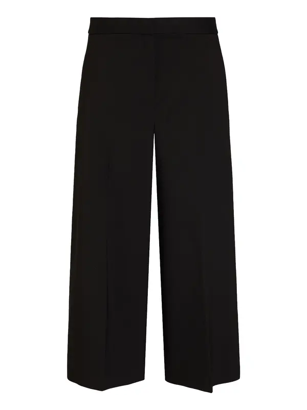 Theory Cropped Wide-leg Twill Pants - Black