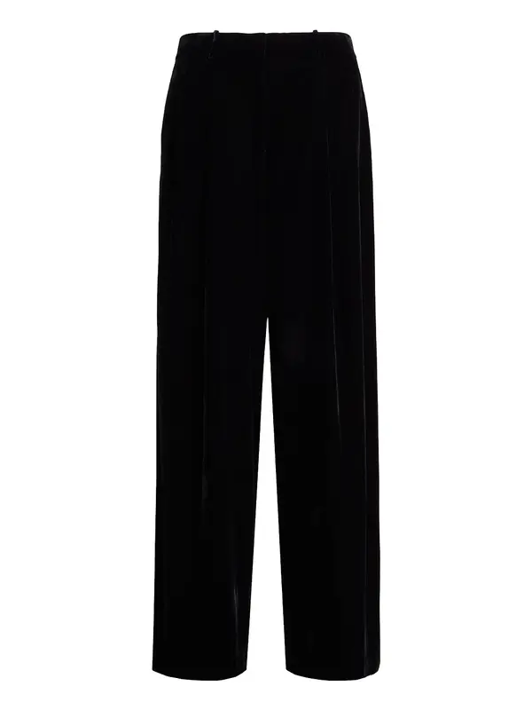 Theory Velvet Wide-leg Pants - Black