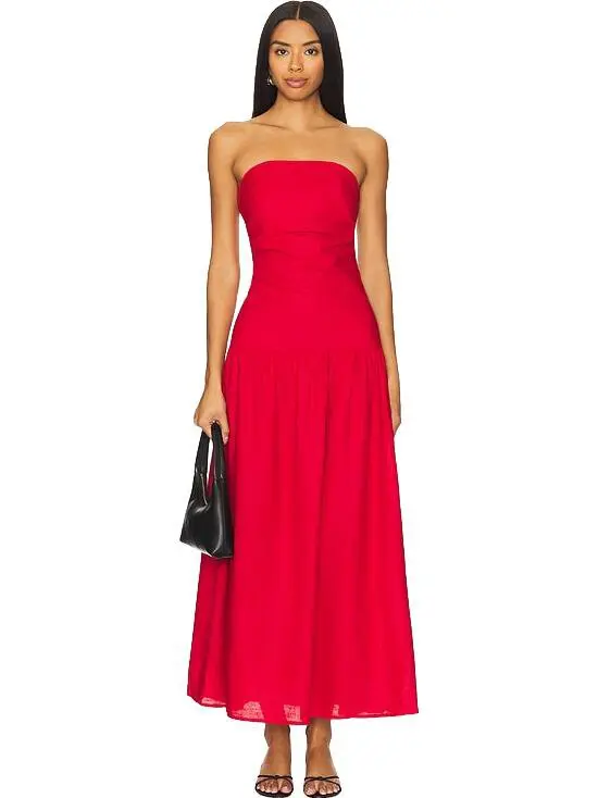 SNDYS. Stella Maxi Dress - Red