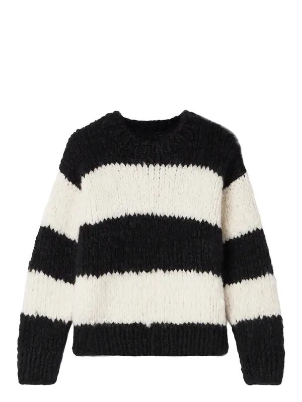Suzie Kondi Jooshi Striped Cashmere Sweater - Black