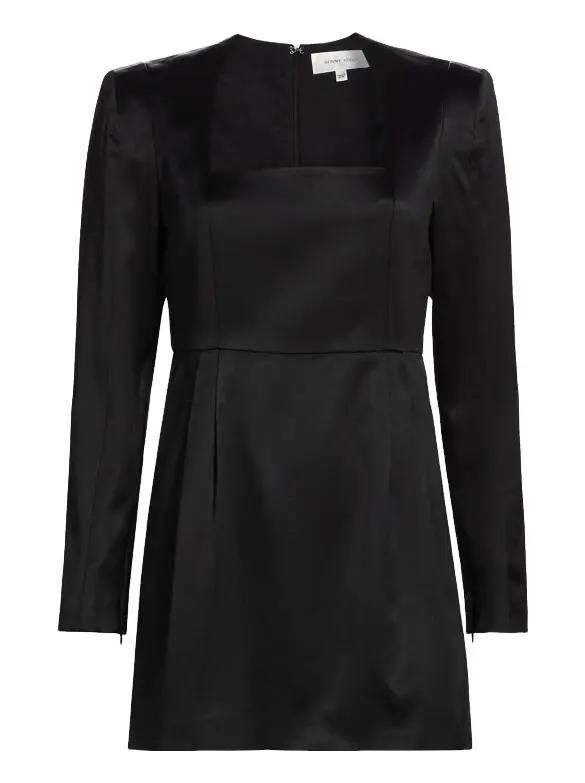 Ronny Kobo Valentina Squareneck Minidress - Jet Black