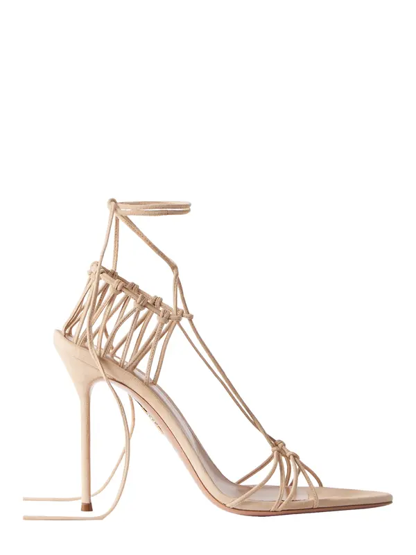 AQUAZZURA Alex Rivière 105 Cutout Sandals - Neutrals