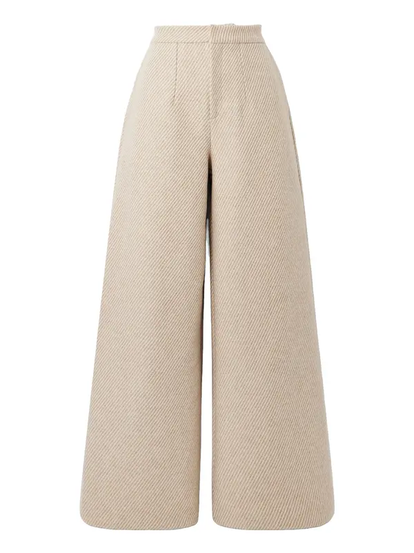 DESTREE Lenore Striped Wide-leg Pants - Neutrals
