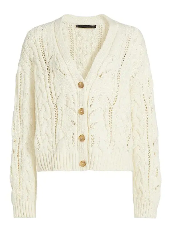 Jenni Kayne Audrey Cotton V-neck Cardigan - Cream