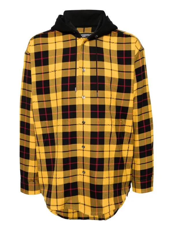 MASTERMIND WORLD Plaid Check Pattern Shirt - Yellow
