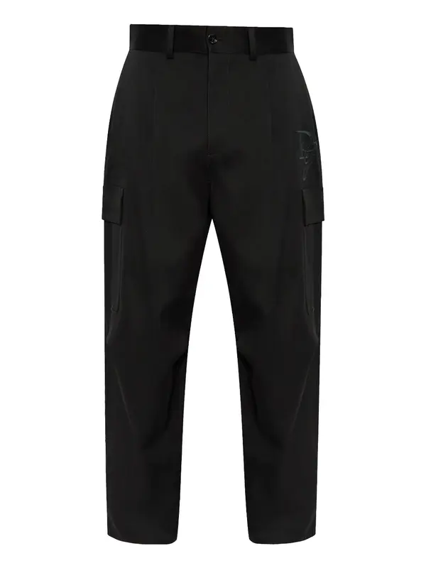 Dolce & Gabbana Logo-embroidered Cargo Trousers - Black