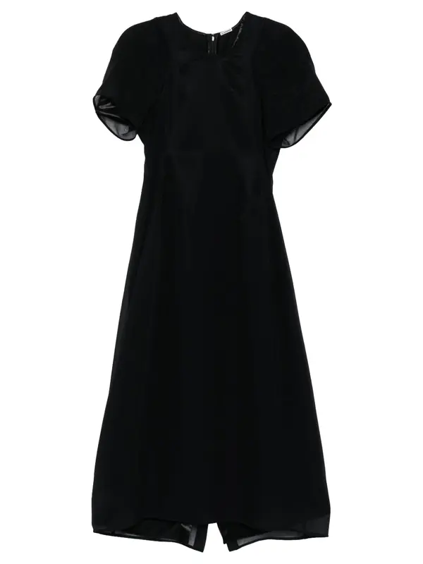 JIL SANDER Georgette Midi Dress - Black