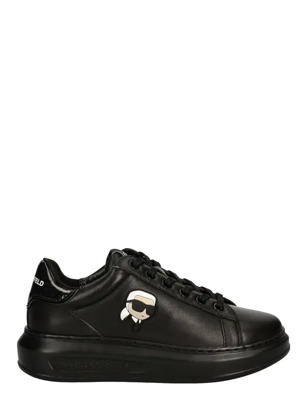 Karl Lagerfeld Ikonik Nft Kapri Leather Sneakers - Black