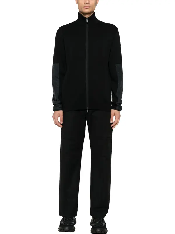 Moncler Cotton Zip-up Cardigan - Black