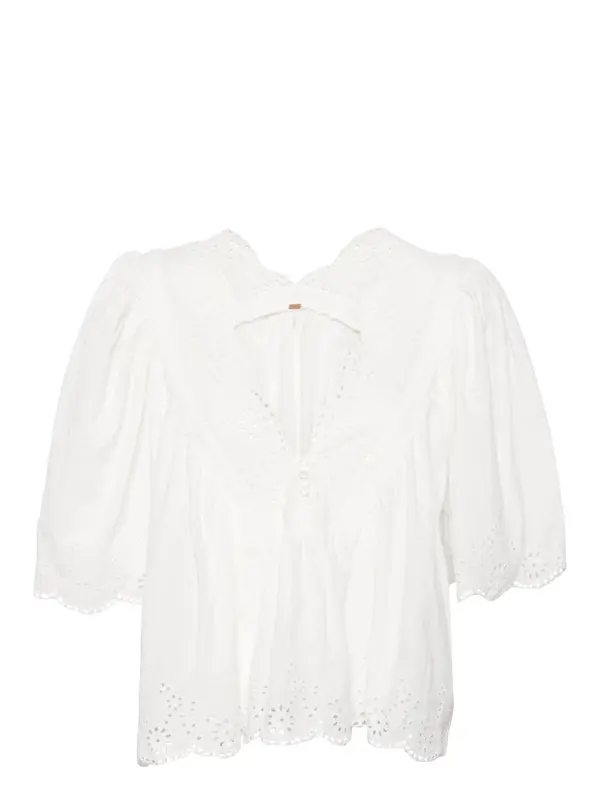 Free People Costa Eyelet Top - White