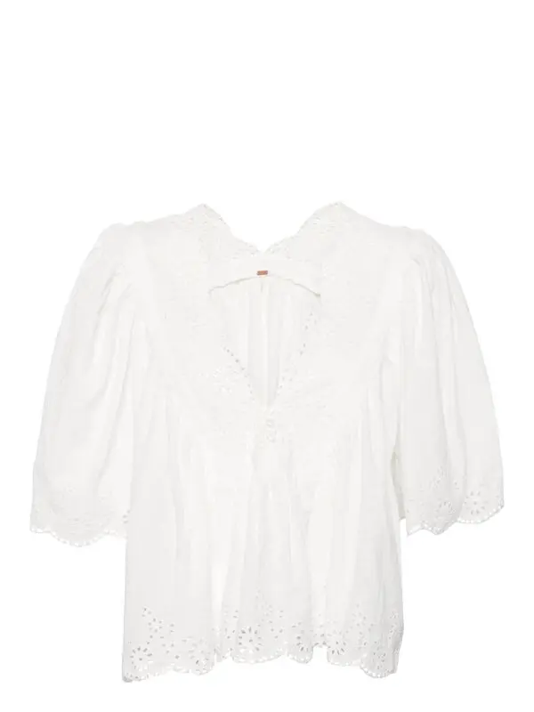 Free People Costa Eyelet Top - White