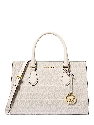 Michael Kors Sheila Medium Logo Satchel - Natural