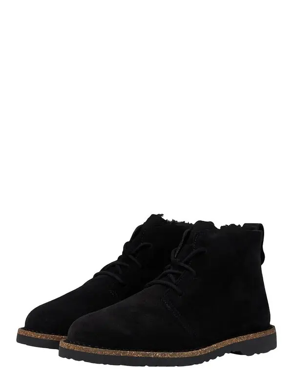 BIRKENSTOCK Uppsala Mid Lace-up Shearling Suede Boots - Black