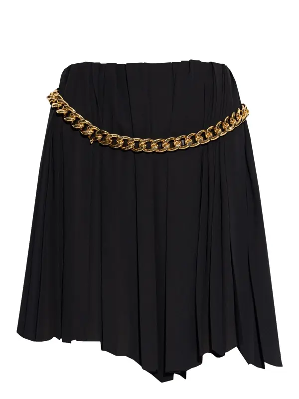 Balenciaga Chain Pleated Mini Skirt - Black