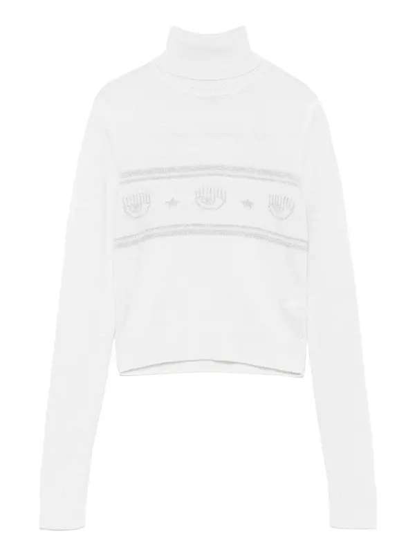 CHIARA FERRAGNI Eyelike-motif Sweater - White