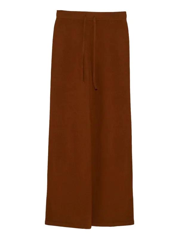 YVES SALOMON Knitted Wide-leg Trousers - Brown