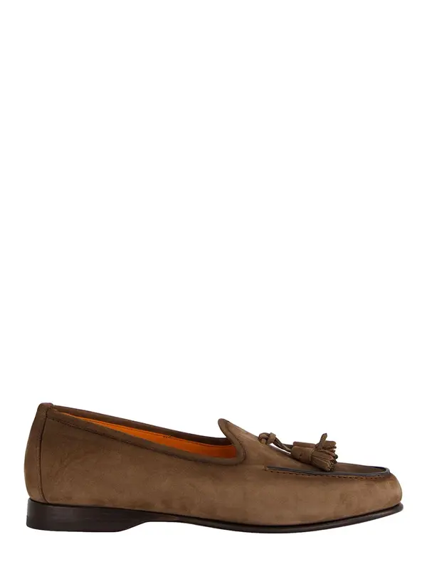 Santoni Tassel-detail Suede Loafers - Brown