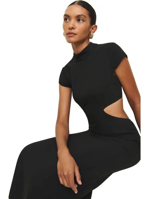 REFORMATION Evelina Midi Dress - Black