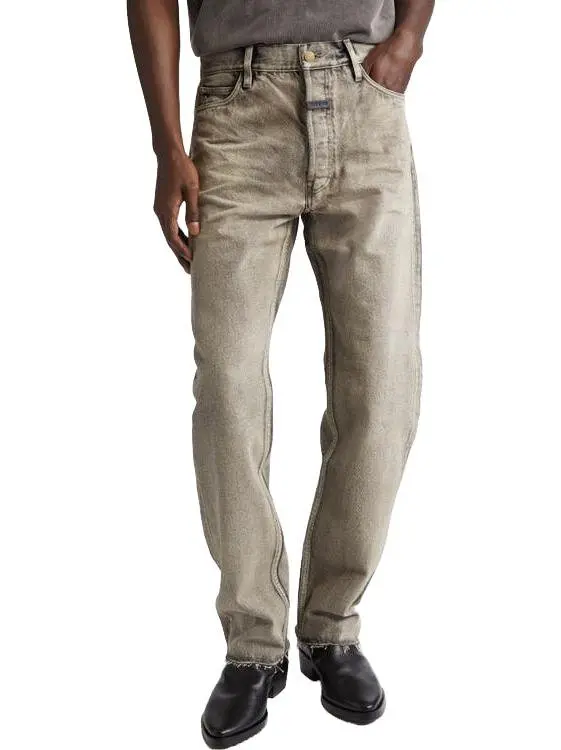 Fear Of God Five-pocket Straight Leg Jeans - Washed Grey