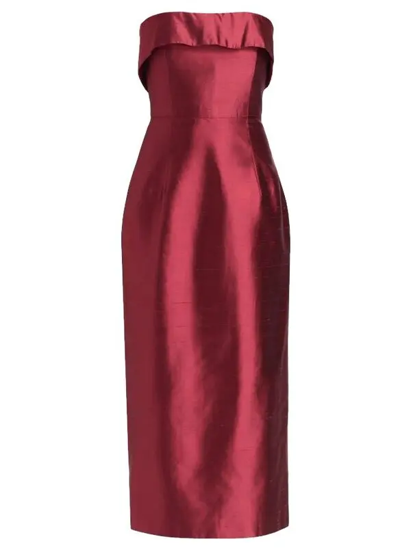 MARKARIAN Novella Satin Column Cocktail Dress - Raspberry