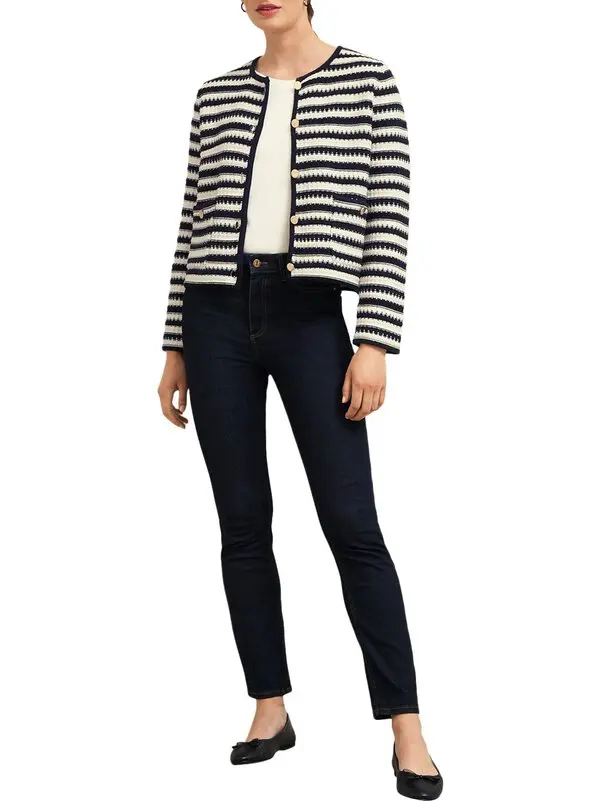HOBBS LONDON Milly Knitted Jacket - Navy Warm
