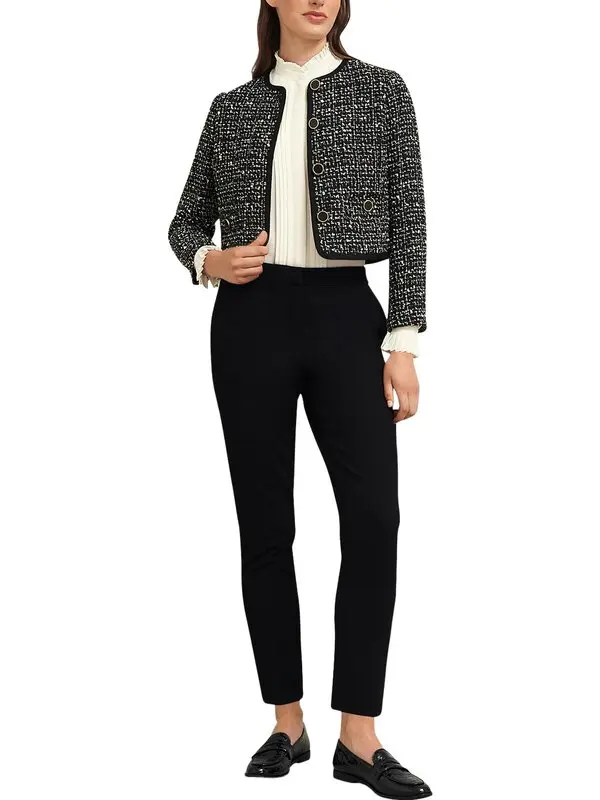 HOBBS LONDON Emilia Tweed Jacket - Black Ivory