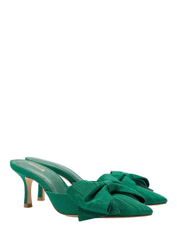 Larroude Pointed Toe Bow Detail High Heel Pumps - Green