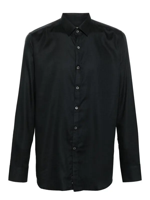 Canali Twill Shirt - Black