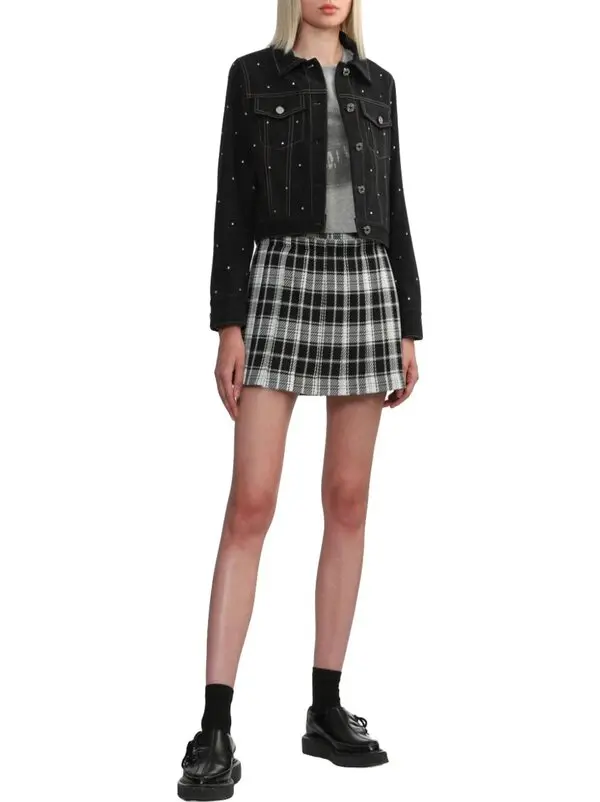 SJYP Rhinestone-embellished Denim Jacket - Black